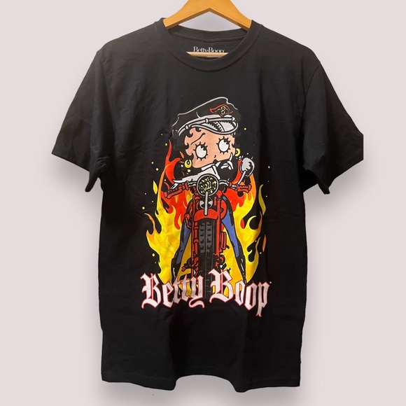 Betty Boop | Tops | Betty Boop Graphic Tee Motorcycle Black Medium New ...